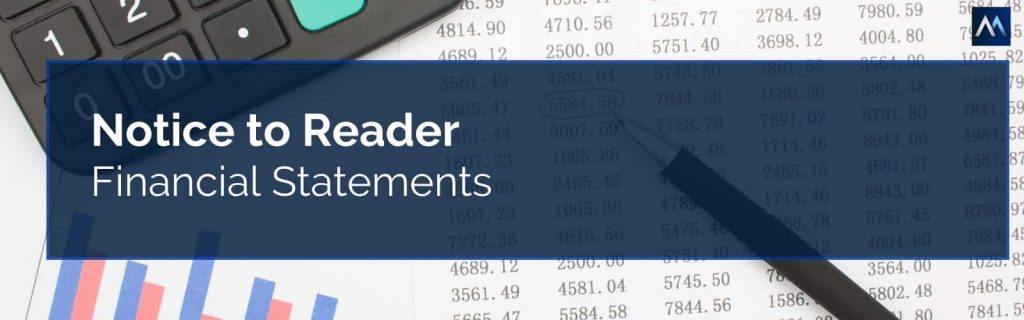 Notice to Reader Financial Statements by a CPA Ontario & Alberta